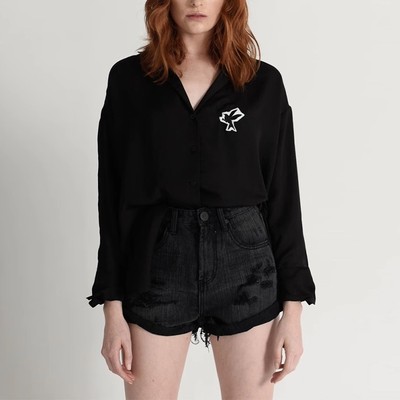 清仓 一件4折 两件2.8折 不退不换 One Teaspoon黑灰色牛仔短热裤