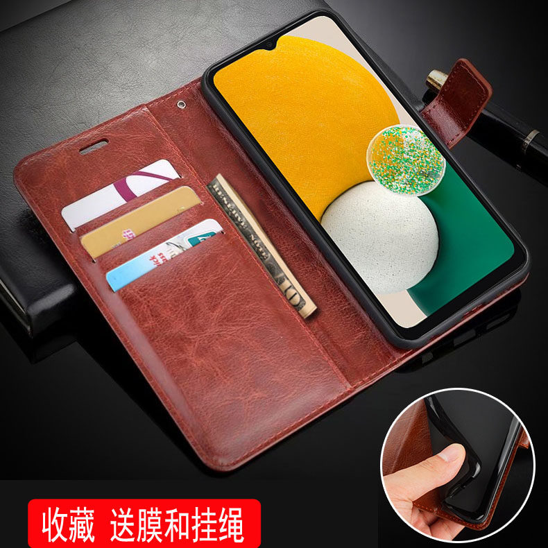 适用三星A13 4G手机壳皮夹SM一A135F保护套6.6英寸SM-A135F外壳翻盖samsung全包SMA135F钢化膜Galaxy新款 ...