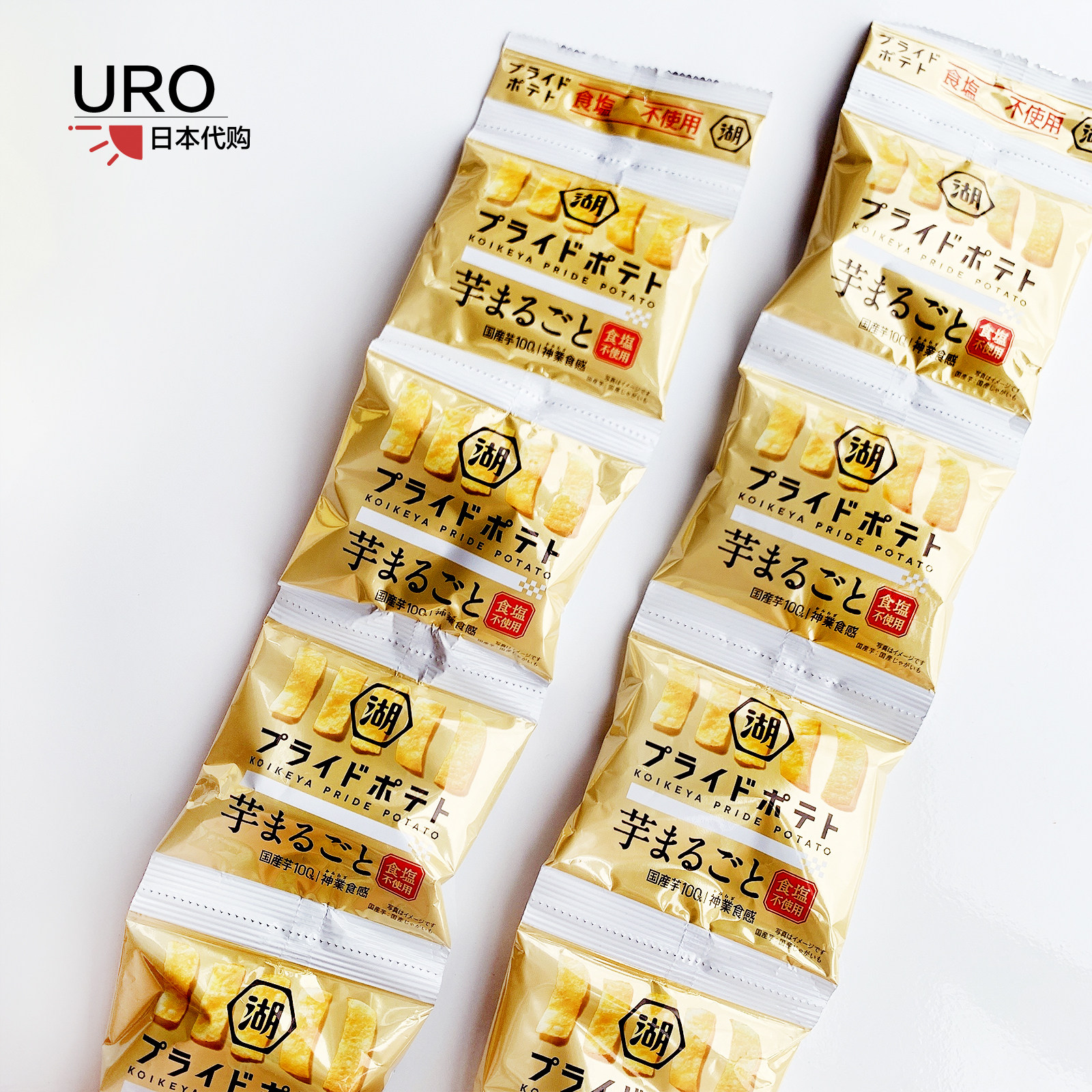 日本湖池屋湖池屋经典淡盐味厚切长方薯条马铃薯土豆片 4连包