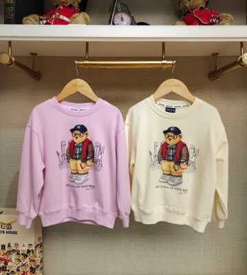 英国泰迪熊＆专柜童装清仓 100％数码印花圆领卫衣 G5FS08