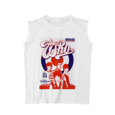 摇滚坎肩无袖t恤汗背心直下摆