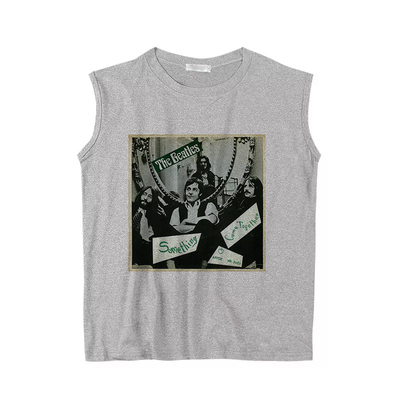 约翰列侬复古夏季无袖背心t恤