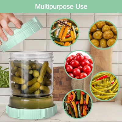 Pickle jar 厨房干湿分离器 泡菜罐 带过滤50盎司大容量 美国专利