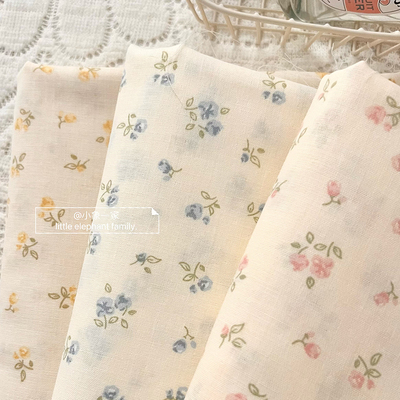 韩系小碎花A类纯棉双层纱面料