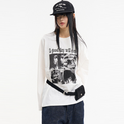 Raucohouse韩代图案长袖T恤