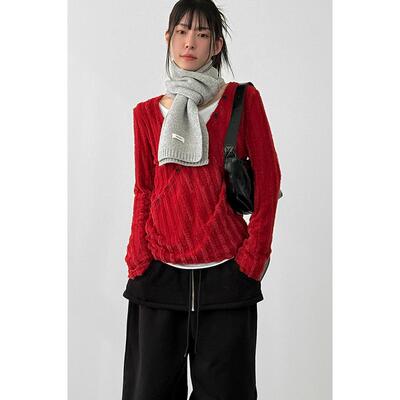 Localmansion韩代条纹长袖针织衫