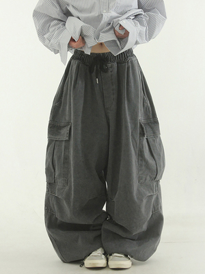 Localmansion韩代宽松牛仔工装裤