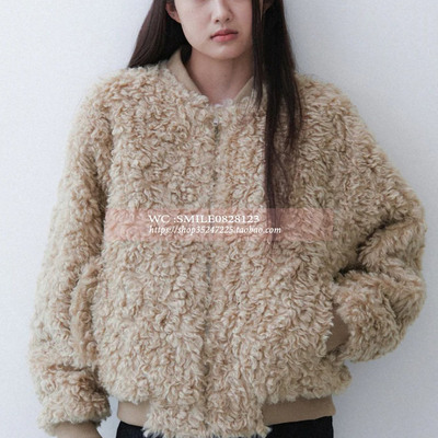 【BEAKER】2025秋冬 韩国代购 VOVOSHOP 羊毛卷拉链外套