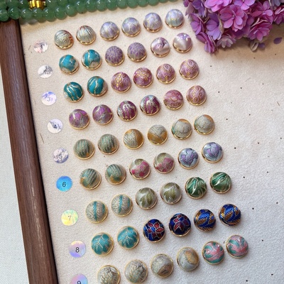 非遗新宋锦国风手工定制耳钉