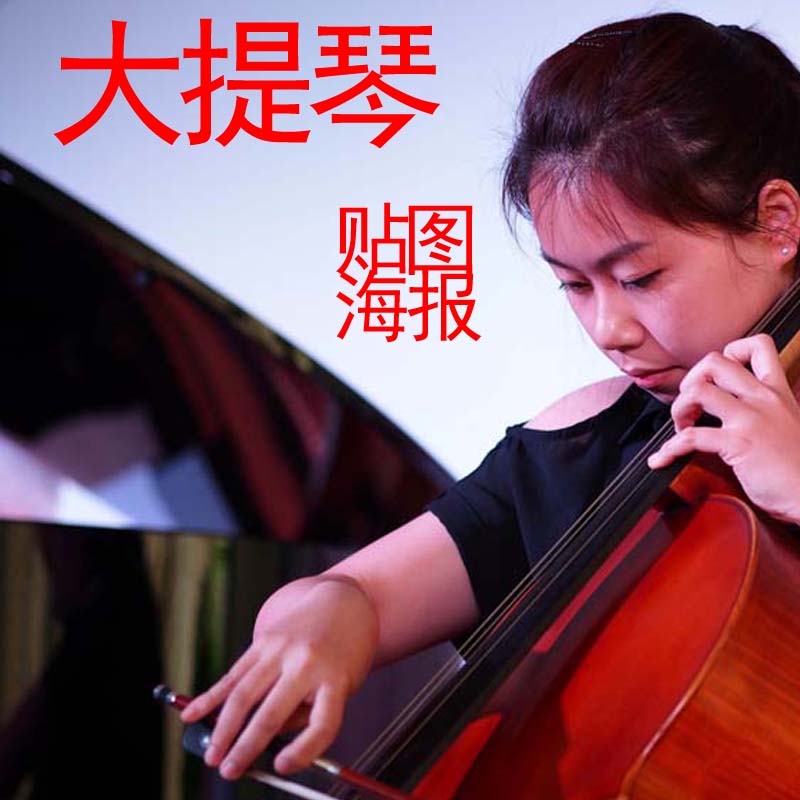 20海报印制写真喷绘音乐器材民族古典乐器之大提琴贴画壁纸装饰