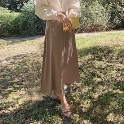 2021春夏肉粉半身裙小裙摆a字款