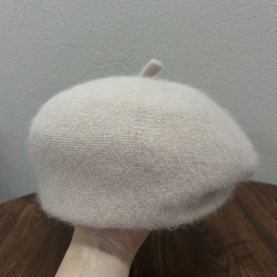 韩版纯色毛呢简约贝雷帽子女秋冬季甜美复古百搭显脸小画家蓓蕾帽