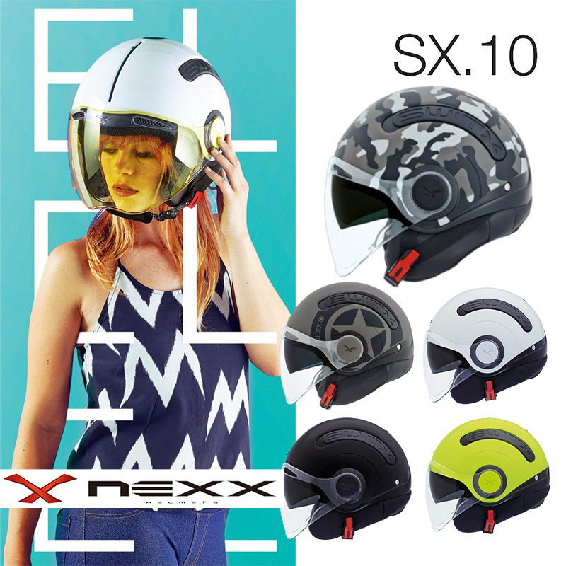 X NEXX SX10葡萄牙产 半盔3/4Jet盔摩托头盔 红点设计将 配vespa
