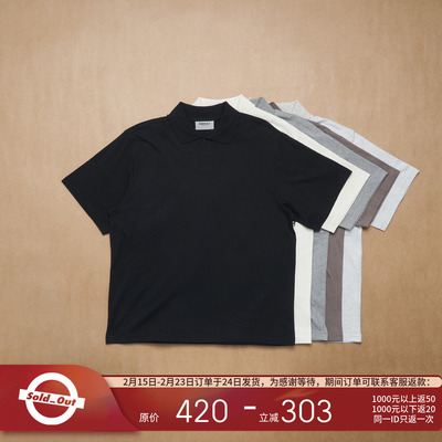 Essentials美式高街印花polo衫