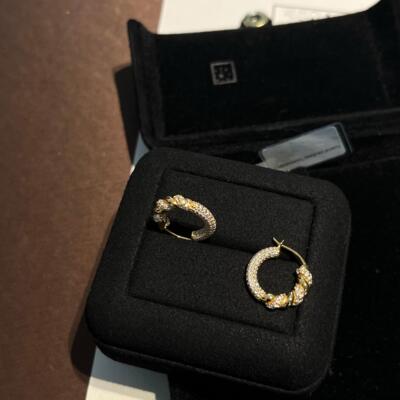 不用摘轻奢女闪钻钻耳扣精致