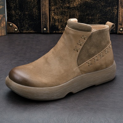 枫之时尚冬季厚底增高切尔西靴