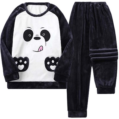 睡衣男秋冬季珊瑚绒卡通青少年