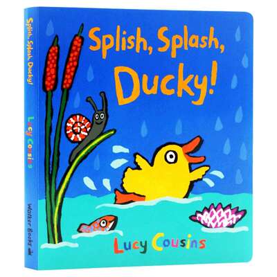 哗啦啦的鸭子英文原版绘本 Splish Splash Ducky 幼儿英语趣味朗读纸板书 小鼠波波作者Lucy Cousins 英文版进口原版书籍