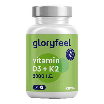 GloryFeel进口维生素d3k2片2000iu阳光瓶vd3成人孕妇补钙片剂