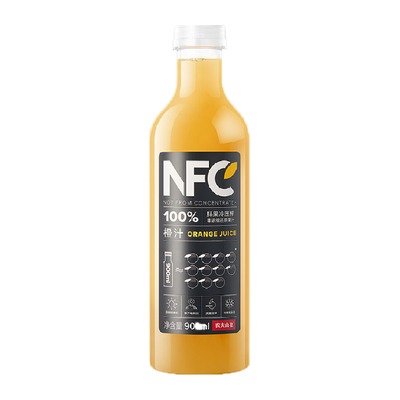 农夫山泉NFC100%橙汁900ml*1瓶_虎窝淘