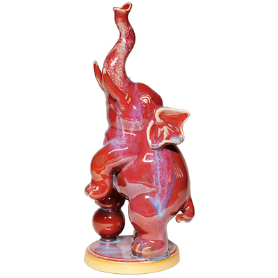 钧瓷小立象22cm中式创意象摆件