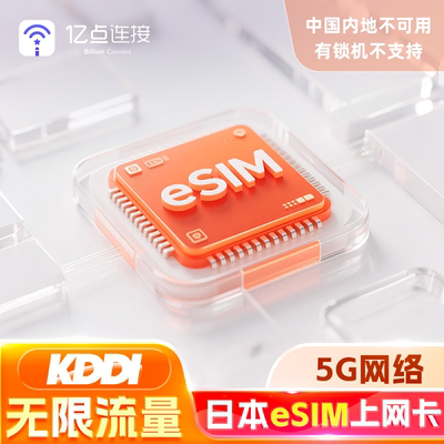 【原生eSIM】日本电话流量上网卡5G全程高速旅游虚拟手机卡KDDI