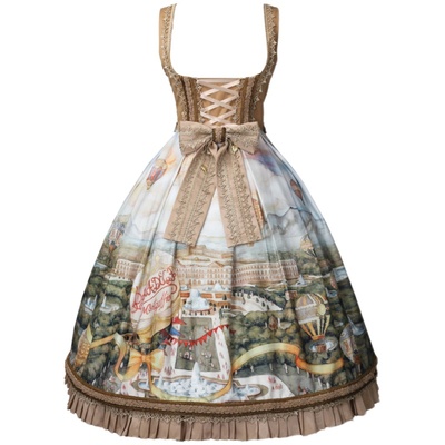 秋冬油画柄托胸JSK洛丽塔