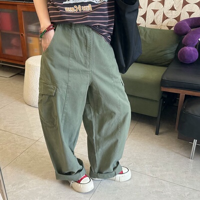 25Ann studio韩版时尚休闲百搭宽松显瘦工装口袋休闲裤女