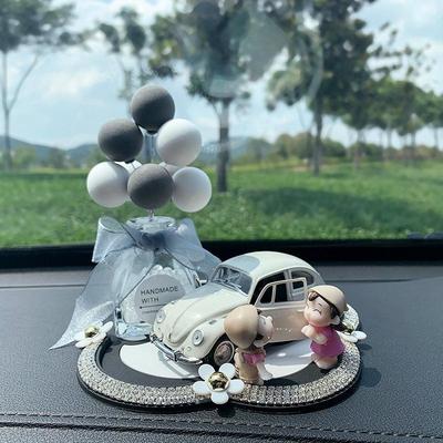 可爱老爷车香水车载漂摆镶钻21552汽车用内饰小件清新品气球摆饰
