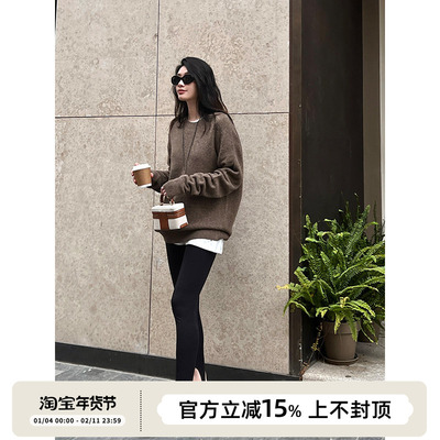 SOTHEA 法国进口羊毛纱秋冬时髦松弛感全羊毛廓形外穿针织毛衣女