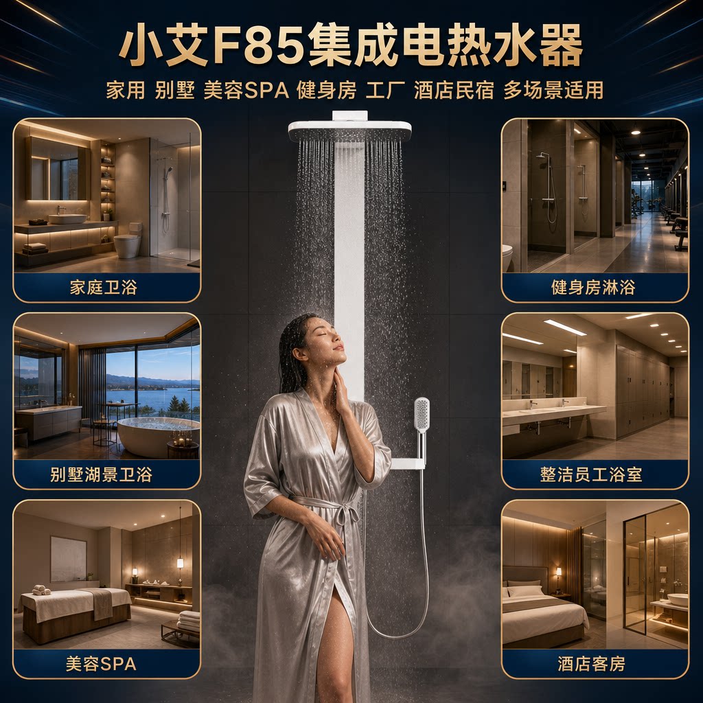 小艾SL-F85速热集成电热水器一体式家用智能恒温淋浴屏大功率加热
