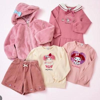 MELODY女童卡通长袖上衣外套短裤