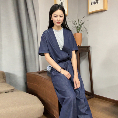 中式精致刺绣花短袖夏百搭女休闲舒适套装HBSS050016+HBSS050017