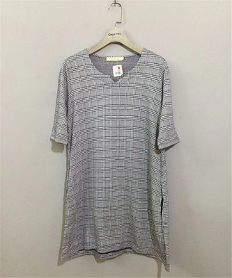 【上新价148】vintage  日本古着CROCOD1LE鳄鱼插兜款格纹连衣裙