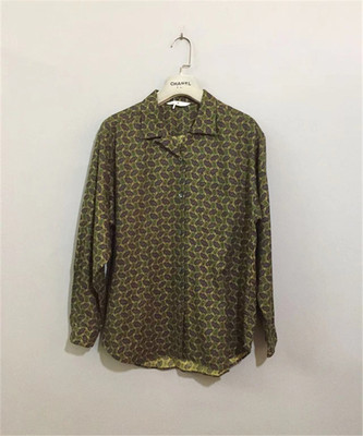 【原 价¥118】vintage  日本制古着QUATORZE巴洛克印花全棉衬衫