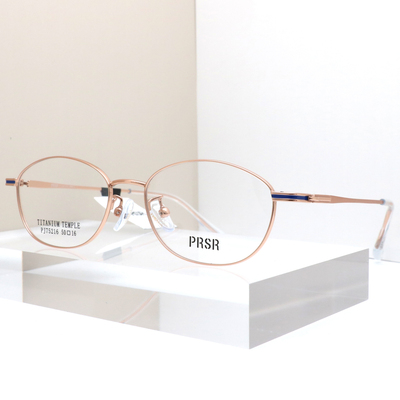 帕莎新款金丝边小框近视女可配度数高级感椭圆钛腿眼镜架PJ75216