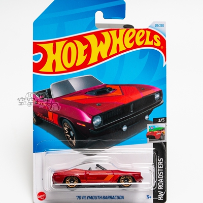 20号 '70 PLYMOUTH BARRACUDA 普利茅斯 红色 风火轮合金小跑车