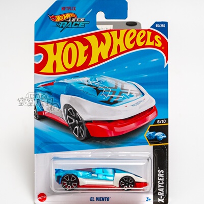 65号 EL VIENTO 蓝白色 风火轮合金小跑车