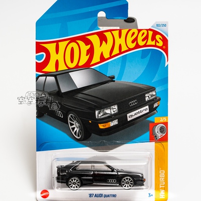 102号 '87 AUDI QUATTRO 奥迪 黑色 风火轮合金小跑车