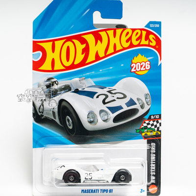 123号 MASERATI TIPO 61 玛莎拉蒂 白色 风火轮合金小跑车