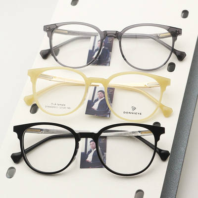 DONNIEYE丹昵艾眼镜架男女超纯钛时尚板材商务近视镜框DYAX220033
