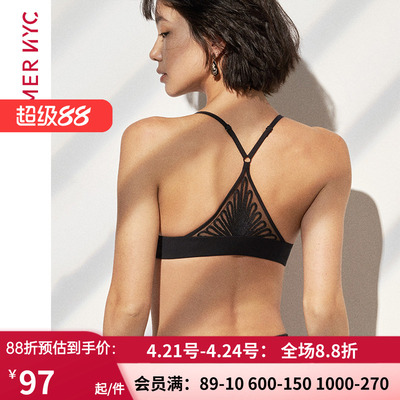 无托三角杯薄模杯前扣文胸罩