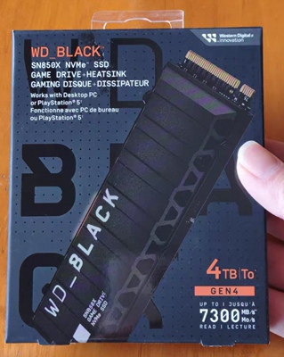 WD/西部数据 黑盘SN850X 4Tb 固态硬盘 PCIE4.0 7300M/S NVME