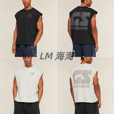 正品代购GYMSHARK Accent Capped Sleeve男生宽松健身运动无袖T恤