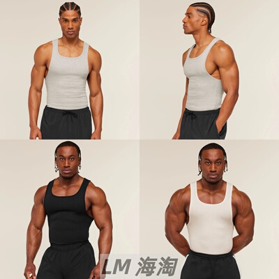正品代购GYMSHARK克里斯联名Ribbed复古做旧破洞重磅纯棉运动背心