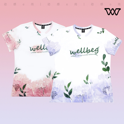 2025春夏新款WELLBEG韩国羽毛球服男女同款速干运动短袖休闲T恤