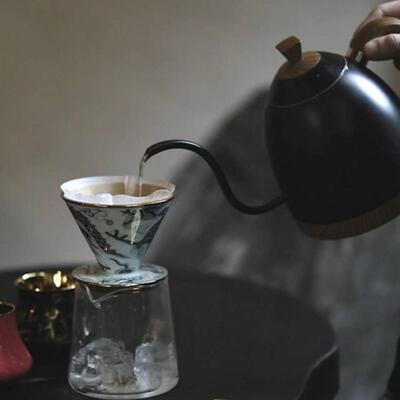 咖啡滤杯 弥云斋 枕石向野 【龙吟】青花镀钛咖啡滤杯