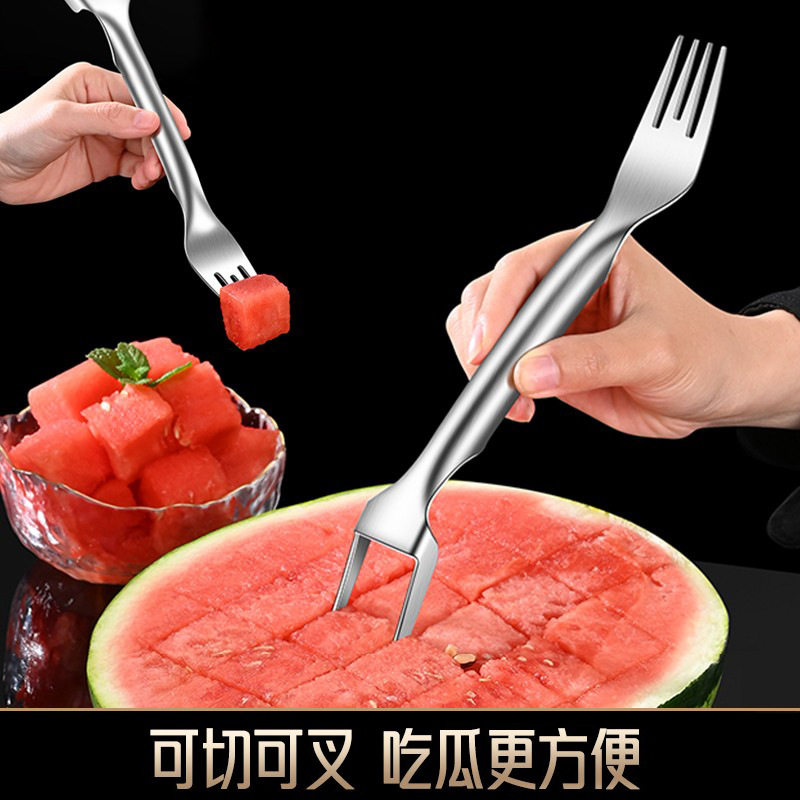 304不锈钢切西瓜神器切块切丁水果分割器吃瓜专用叉子工具西瓜切