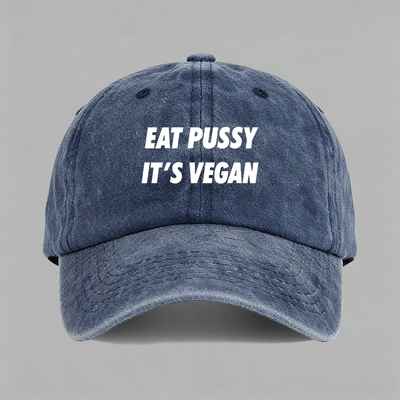 eat pussy it’s vegan大尺度欧美污字母印花鸭舌帽子