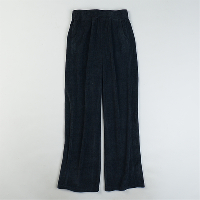 精品雪尼尔条绒阔腿裤女L85470秋冬季垂顺显瘦修腿型弯刀休闲长裤